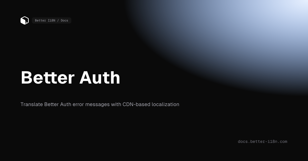 Better Auth - Better I18N